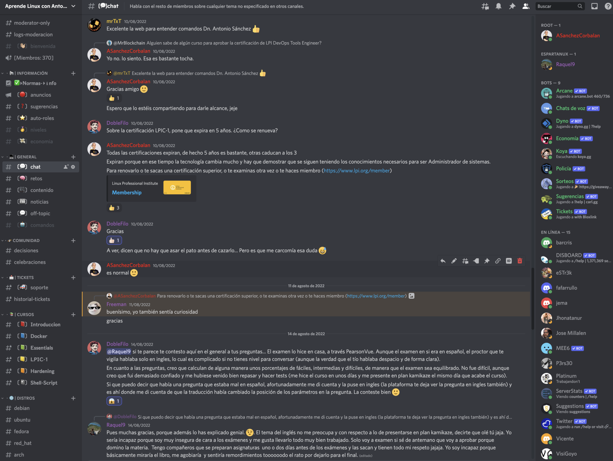 Servidor Discord para aprender Linux